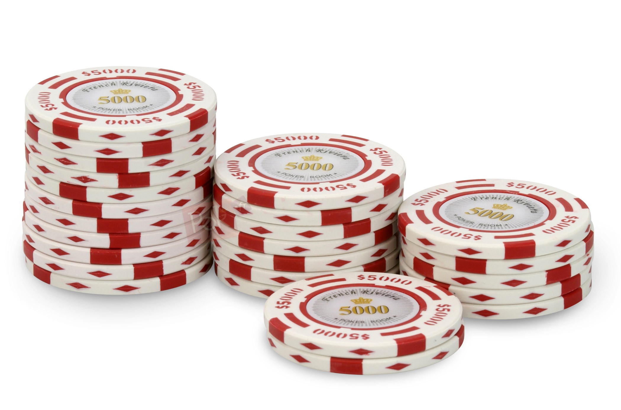 Rouleau de 25 jetons de poker French Riviera 5000