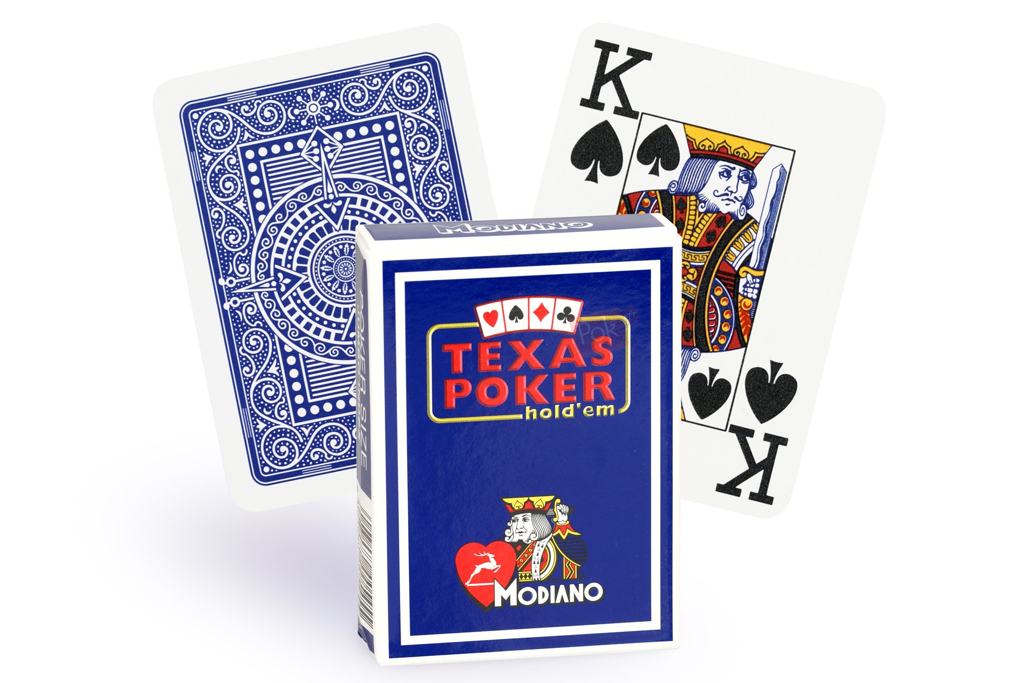 Cartes de poker Modiano Texas Poker bleu