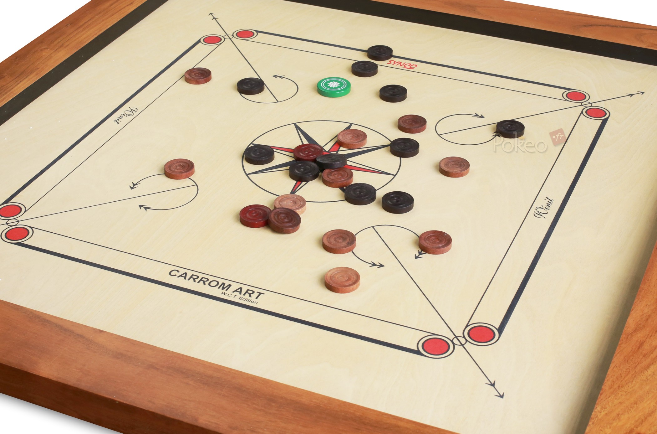 Carrom en bois de palissandre et surface polie en bois de bouleau 88cm ...