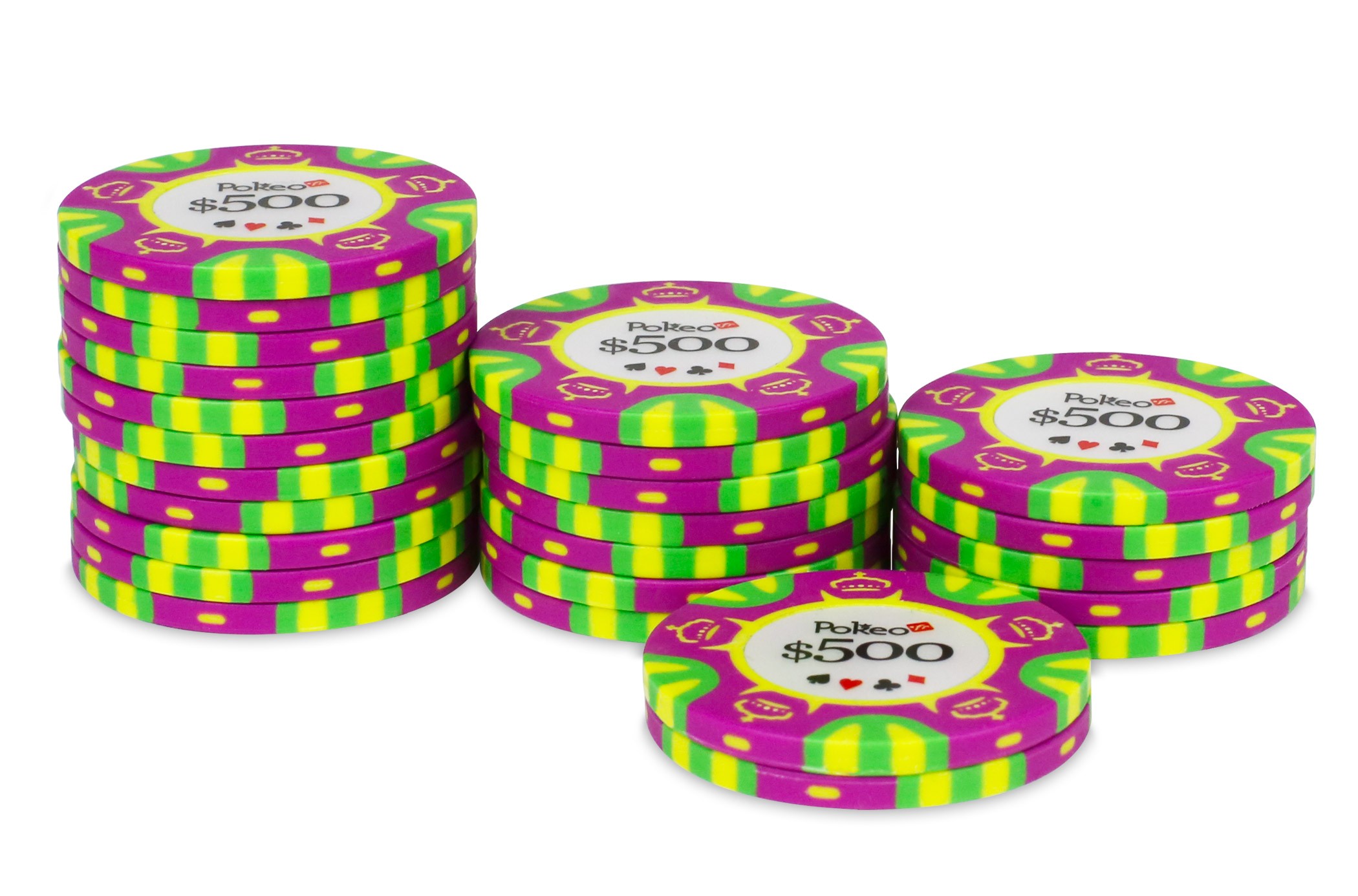 Rouleau de 25 jetons de poker Pokeo Deluxe 500$